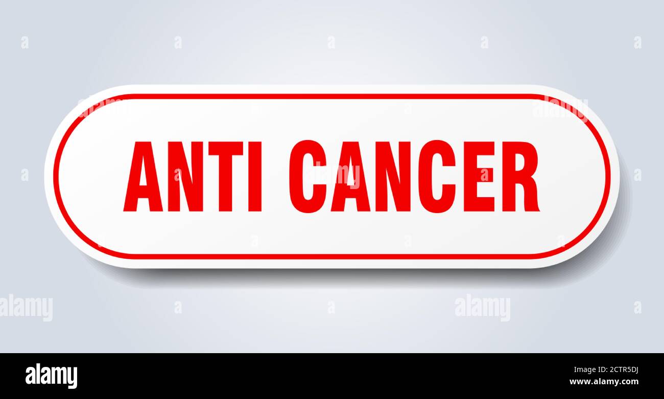 anti cancer sign. rounded isolated sticker. white button Stock Vector ...