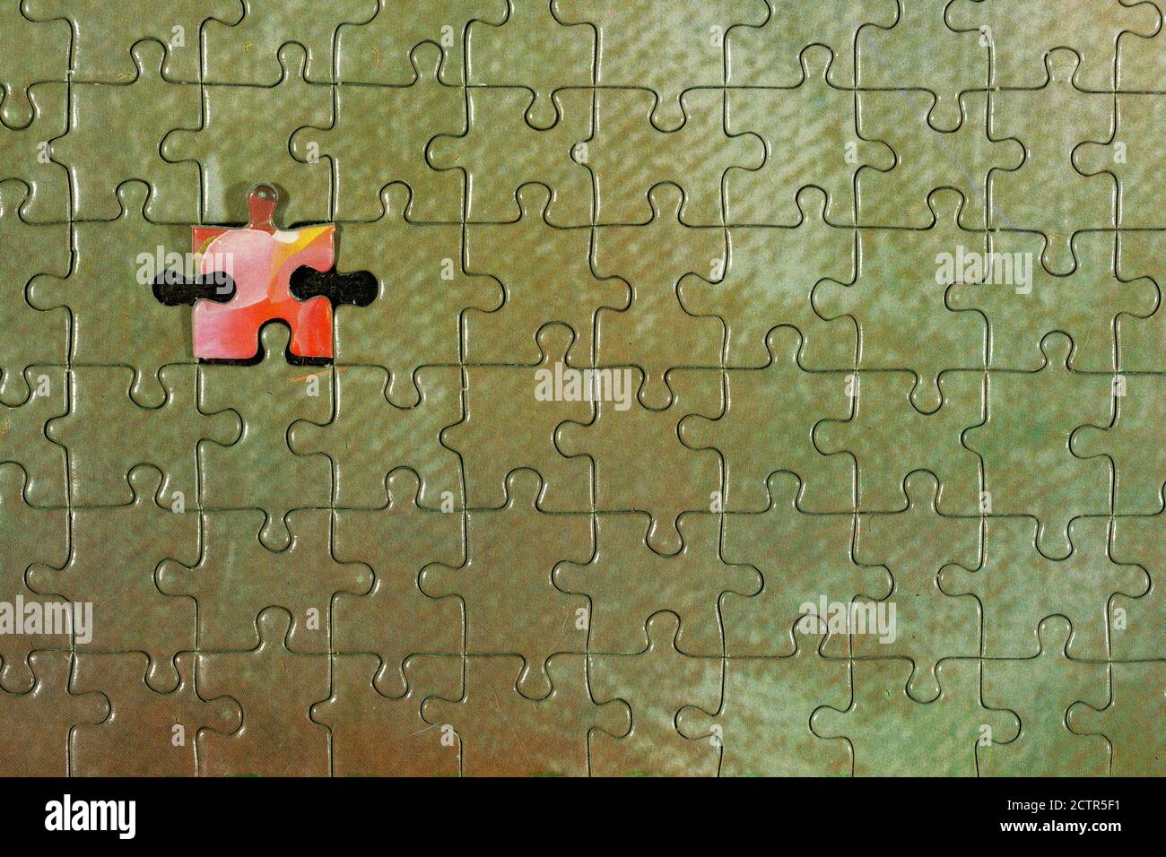 Disassembled puzzle with a last wrong piece impossible to fill Stock ...