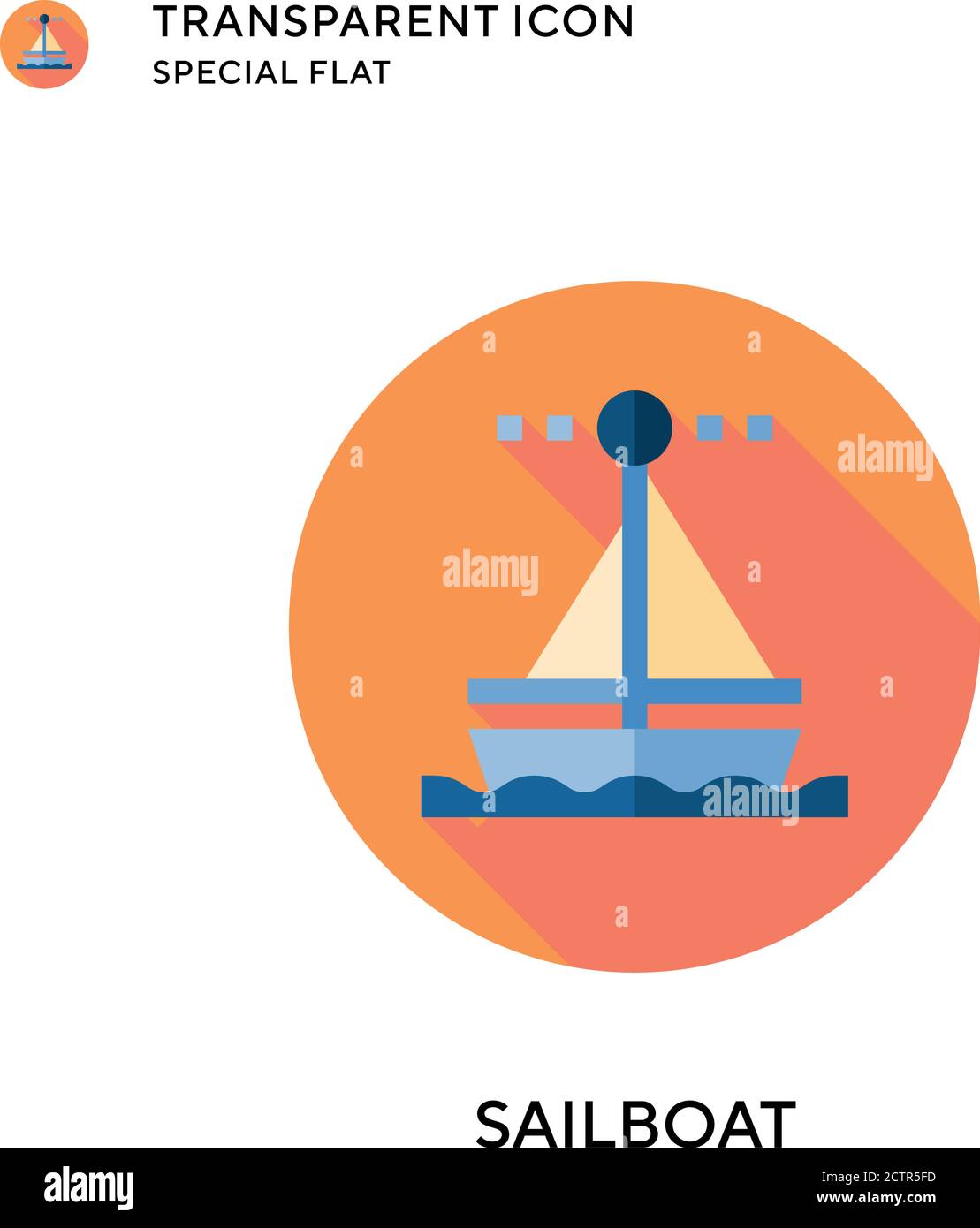 Sailboat vector icon. Flat style illustration. EPS 10 vector Stock ...