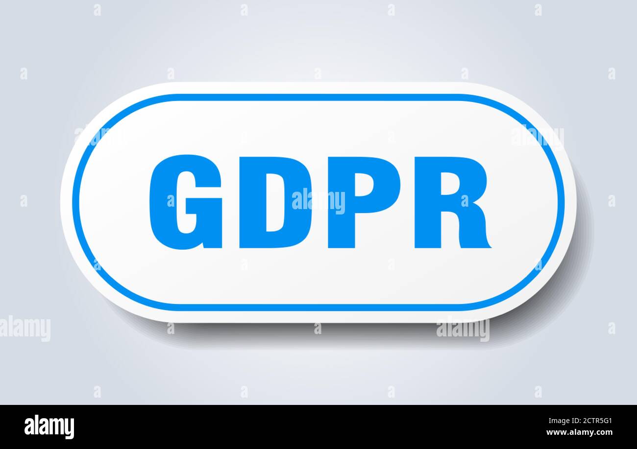 gdpr sign. rounded isolated sticker. white button Stock Vector Image ...