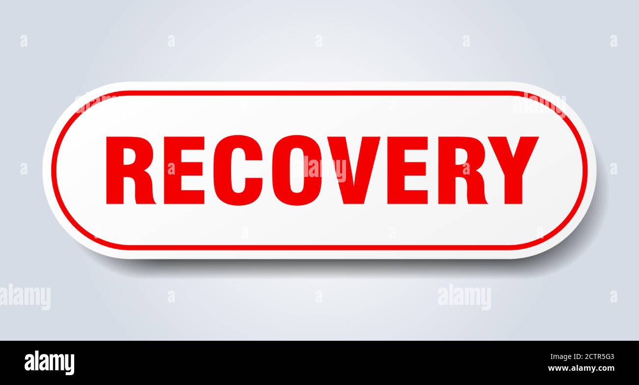 recovery sign. rounded isolated sticker. white button Stock Vector ...