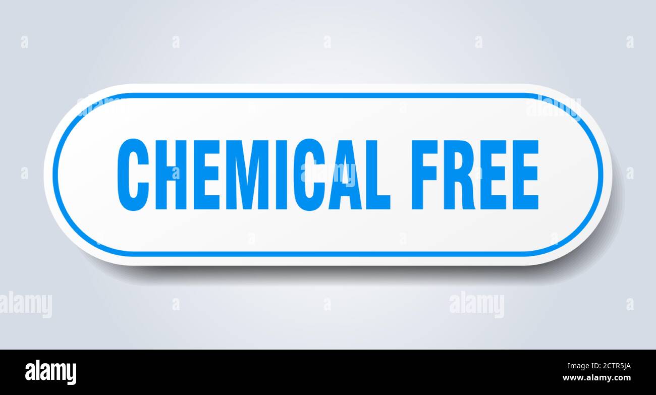 chemical free sign. rounded isolated sticker. white button Stock Vector ...