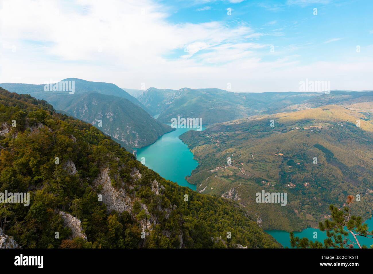 Tara National Park, Serbia. Viewpoint Banjska Stena. View at Drina ...