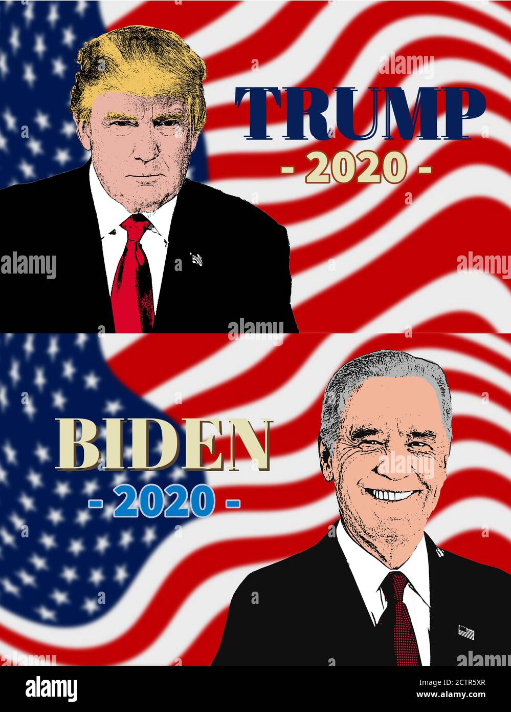 Biden 2020 campaign poster and Trump 2020 campaign poster. Illustration ...