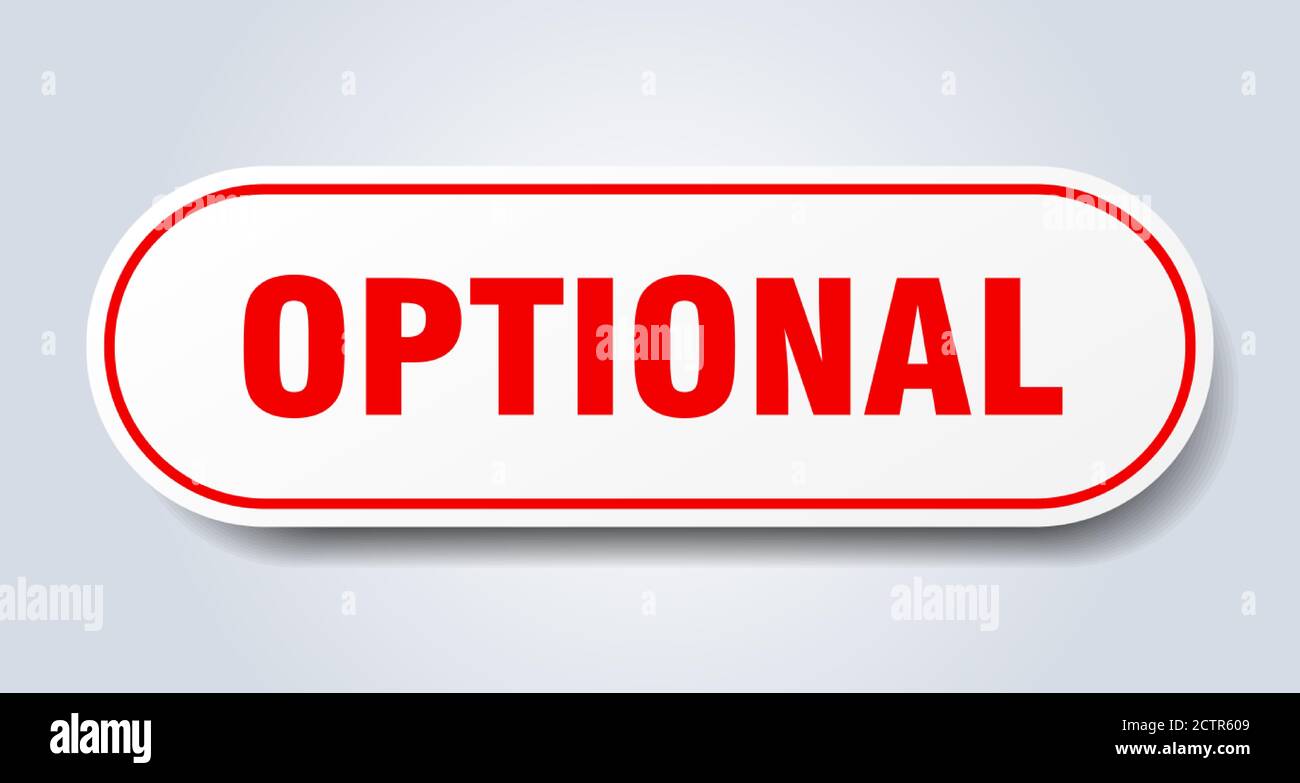 optional sign. rounded isolated sticker. white button Stock Vector ...