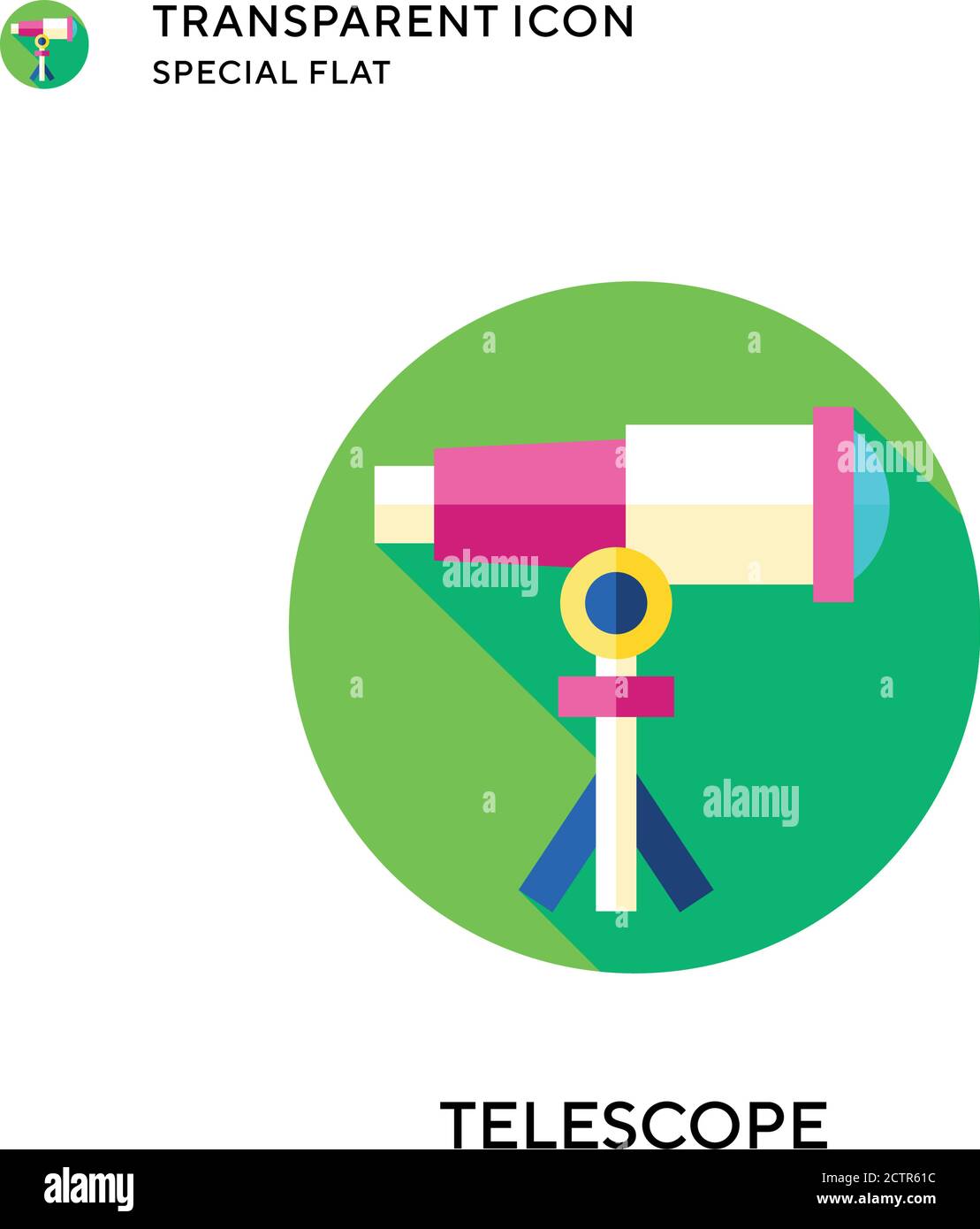 Telescope vector icon. Flat style illustration. EPS 10 vector Stock ...