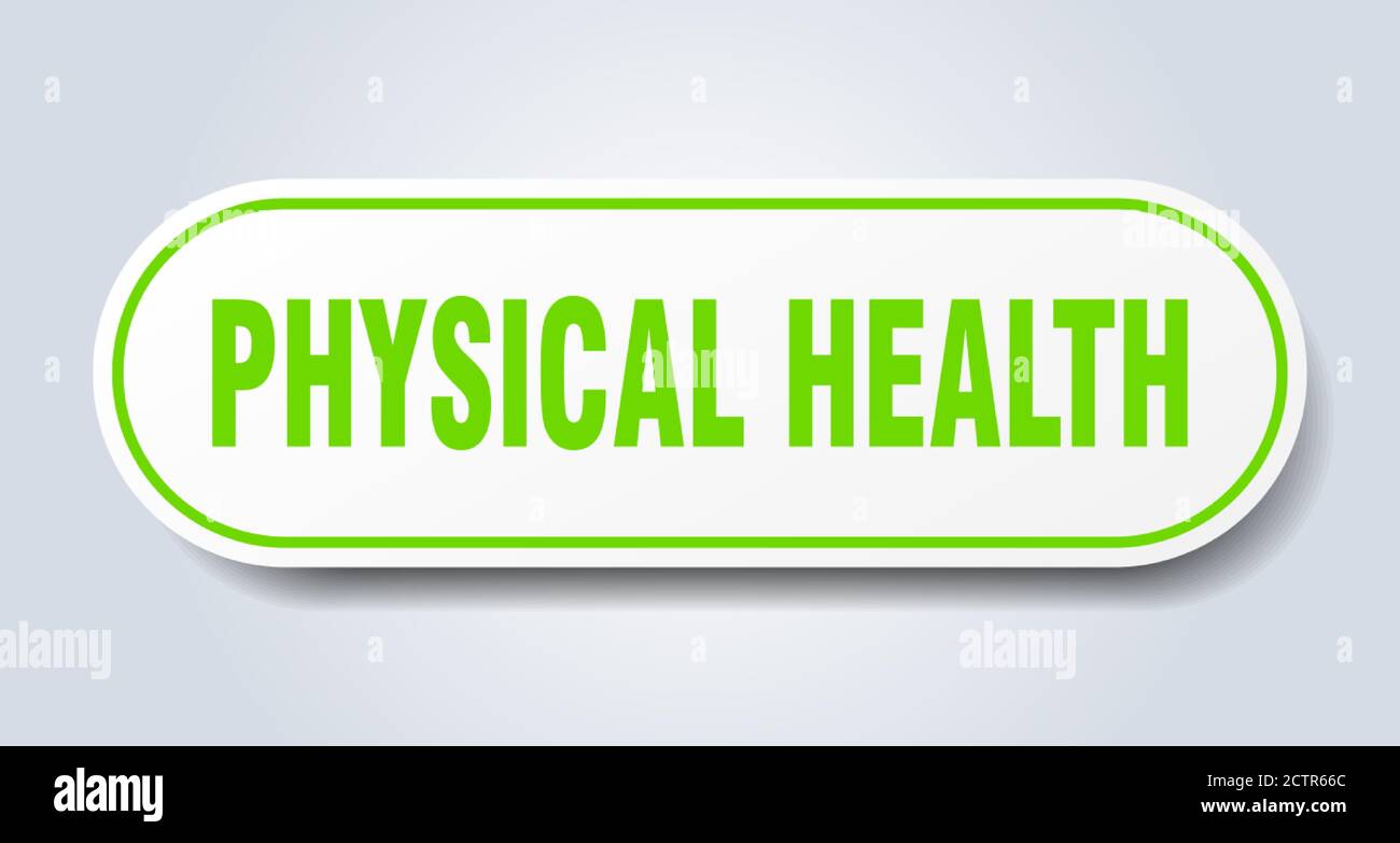 physical health sign. rounded isolated sticker. white button Stock ...
