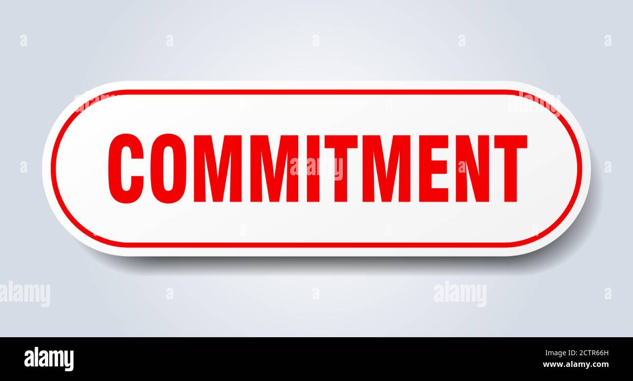 commitment sign. rounded isolated sticker. white button Stock Vector ...