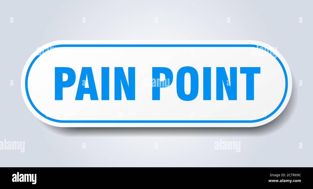 pain point sign. rounded isolated sticker. white button Stock Vector ...