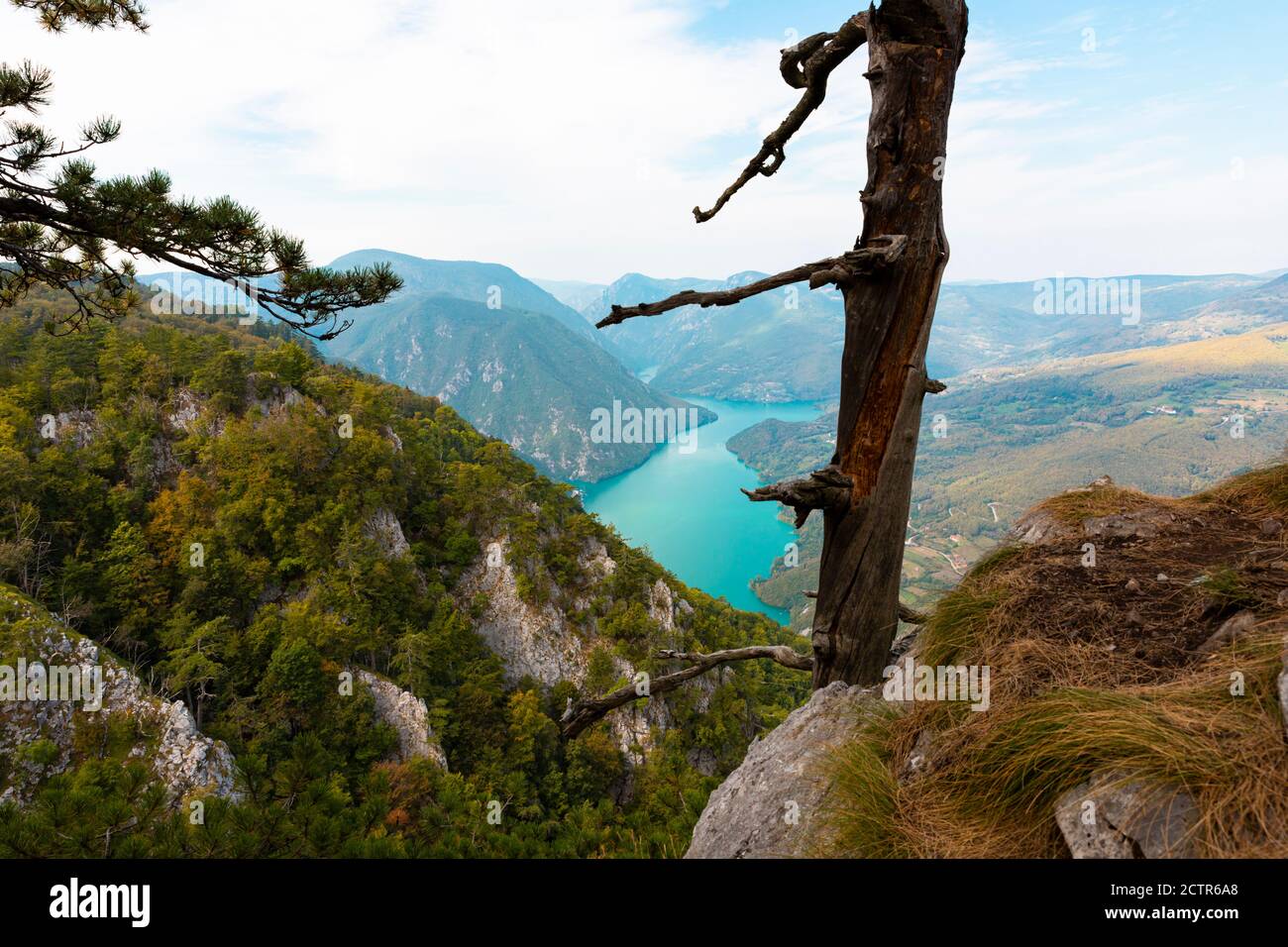 Tara National Park, Serbia. Viewpoint Banjska Stena. View at Drina ...