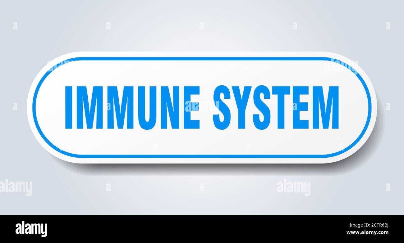 immune system sign. rounded isolated sticker. white button Stock Vector ...