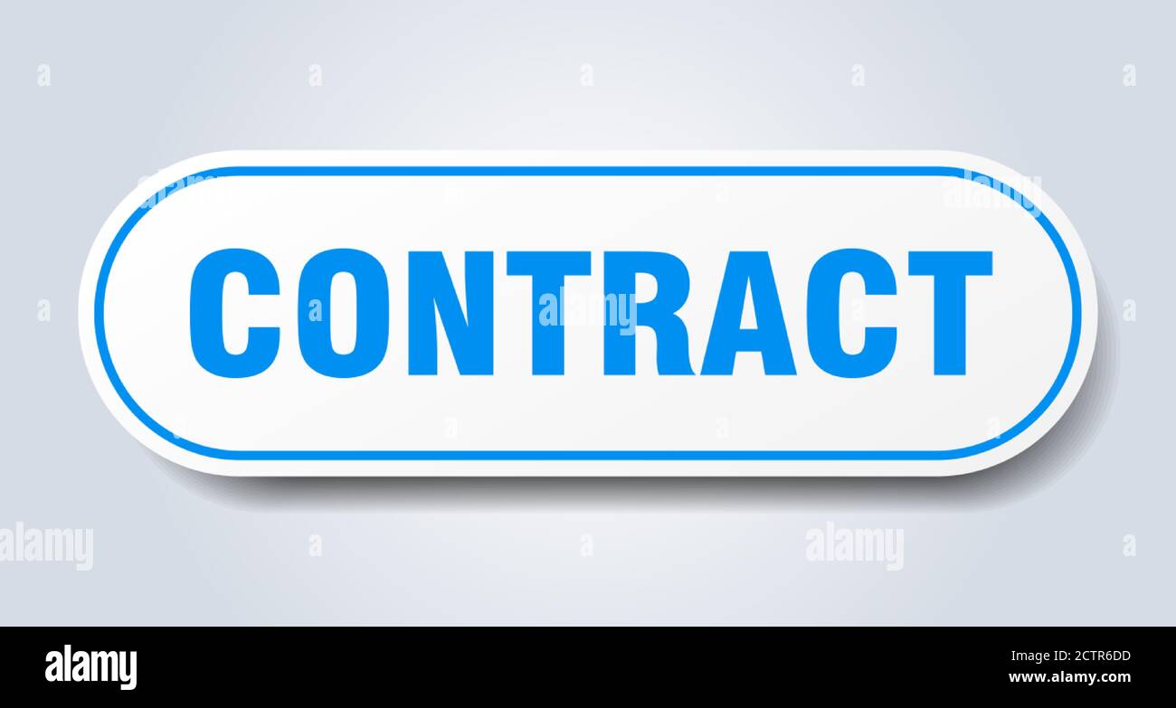 contract sign. rounded isolated sticker. white button Stock Vector Image & Art - Alamy