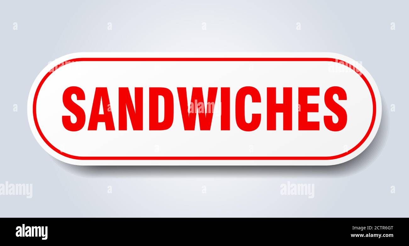 sandwiches sign. rounded isolated sticker. white button Stock Vector ...