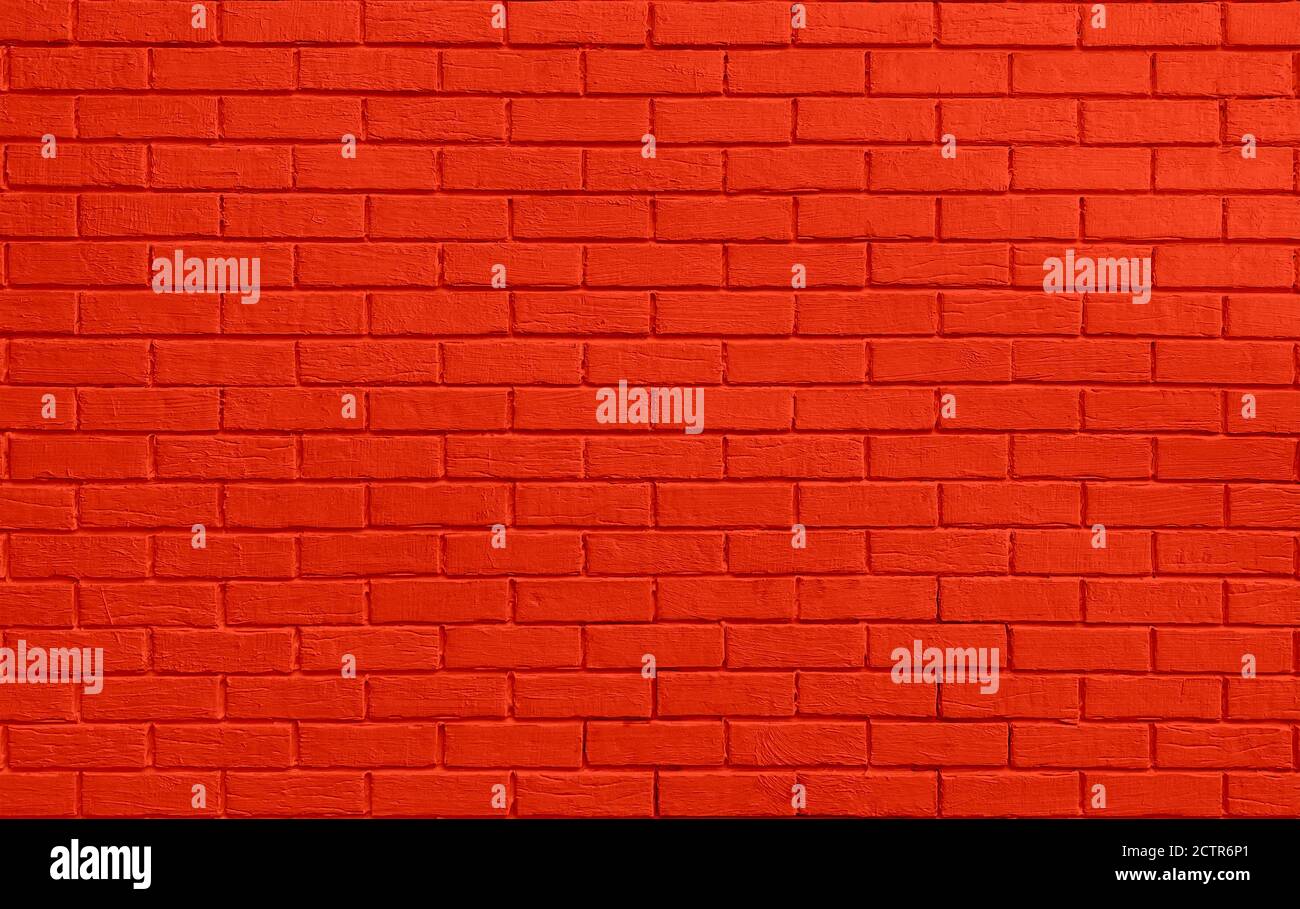 Red colored brick wall. Brickwall texture background Stock Photo - Alamy