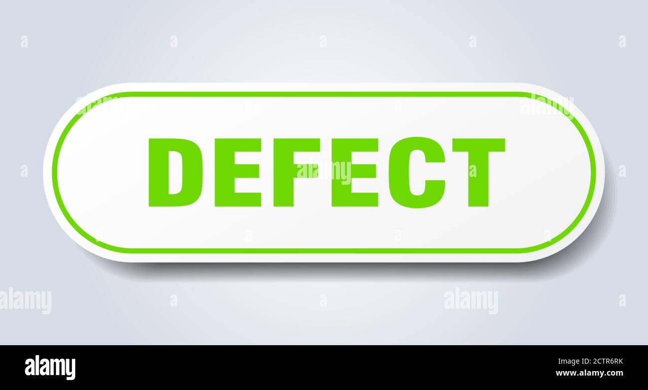 defect sign. rounded isolated sticker. white button Stock Vector Image ...