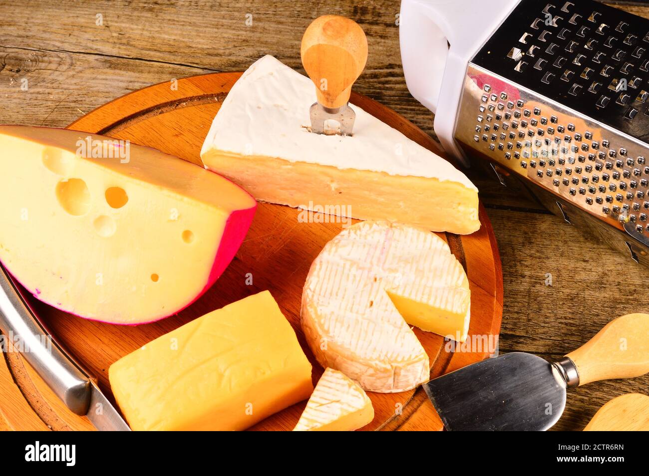 Table of mixed cheese Stock Photo - Alamy