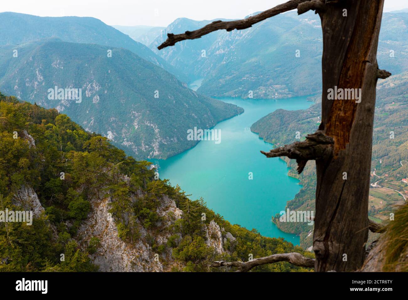 Tara National Park, Serbia. Viewpoint Banjska Stena. View at Drina ...