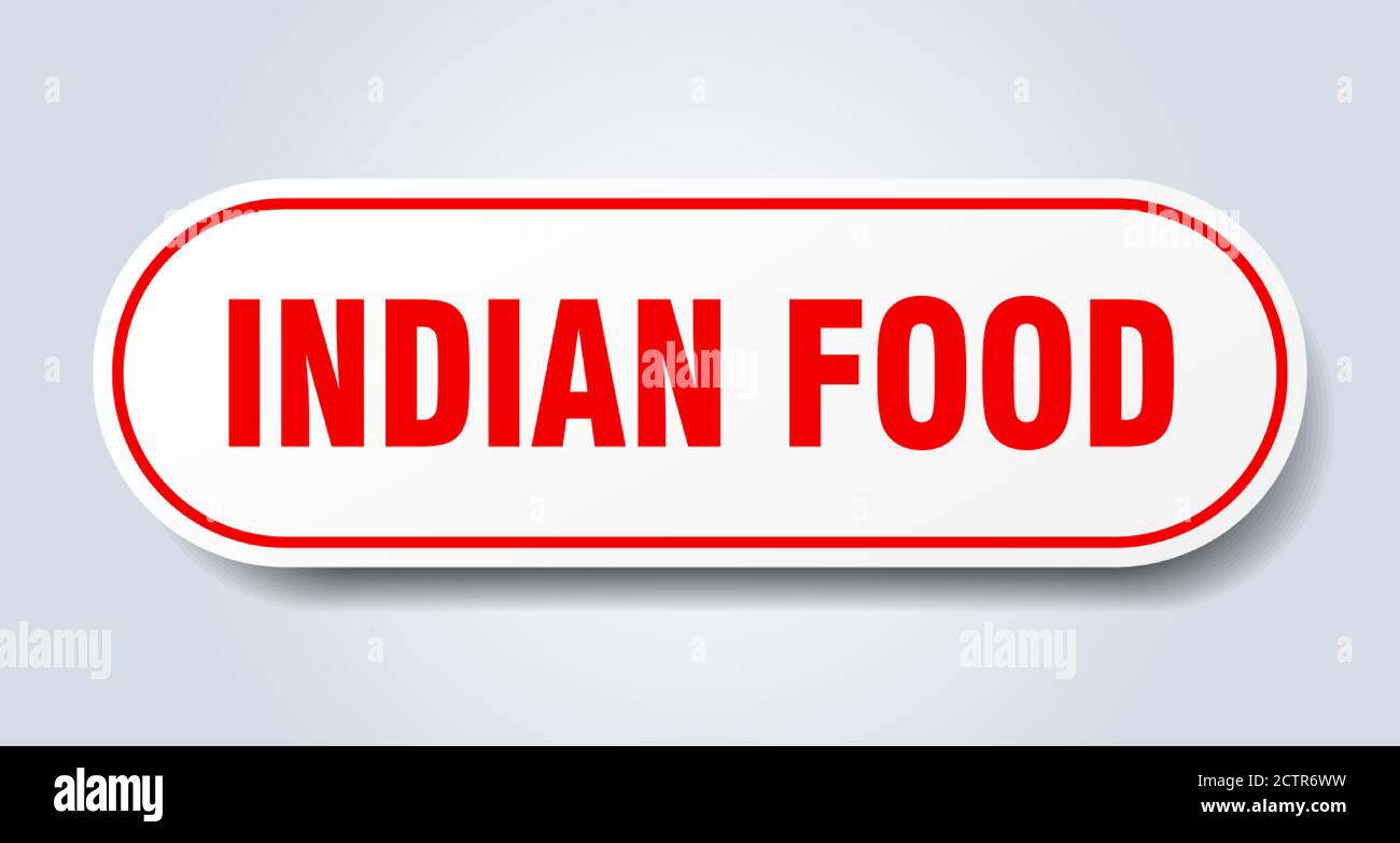 indian food sign. rounded isolated sticker. white button Stock Vector ...