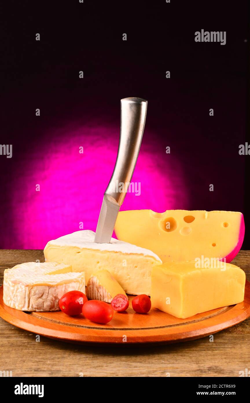 Table of mixed cheese Stock Photo - Alamy