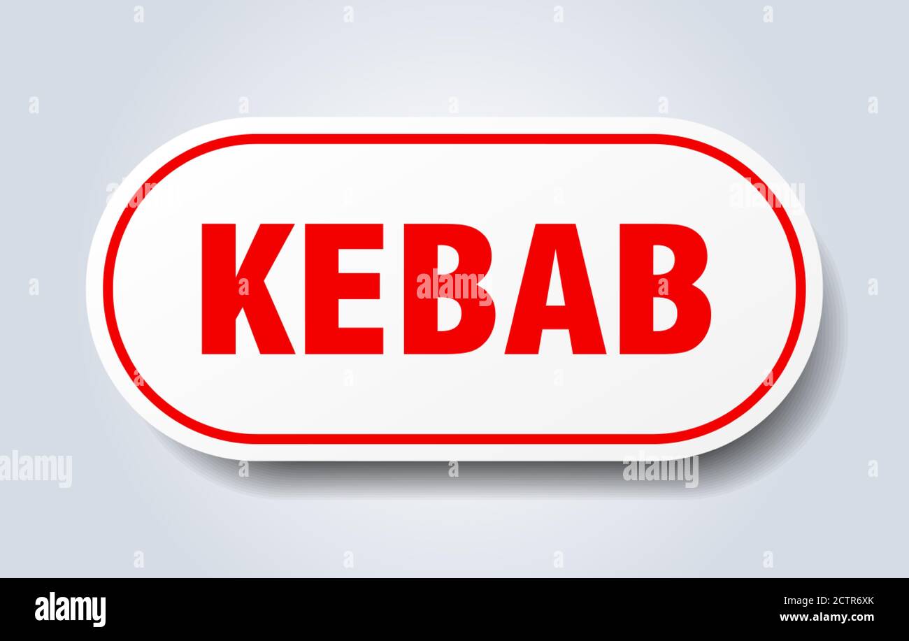 kebab sign. rounded isolated sticker. white button Stock Vector Image ...