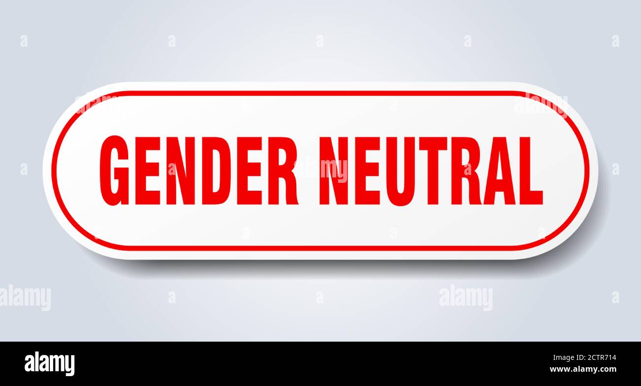 gender neutral sign. rounded isolated sticker. white button Stock ...