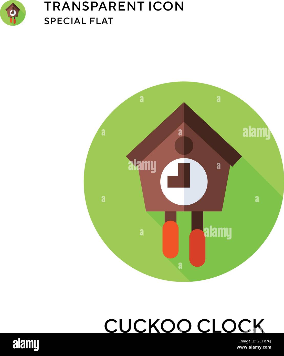 Cuckoo clock vector icon. Flat style illustration. EPS 10 vector Stock ...
