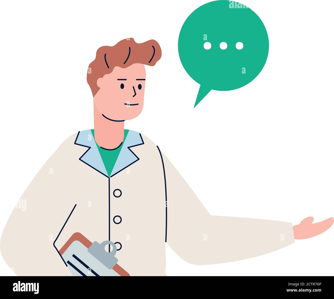 Male scientist checklist speech bubble Stock Vector Images - Alamy