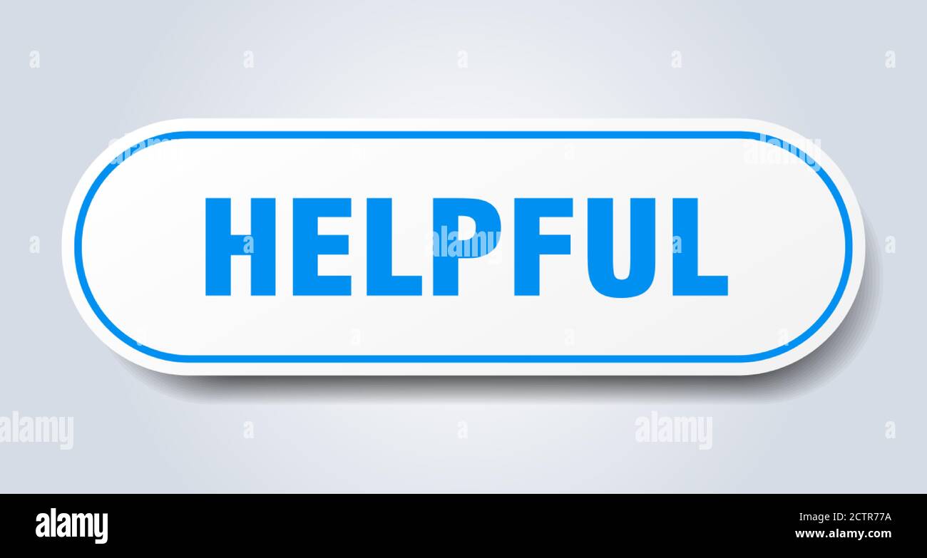 helpful sign. rounded isolated sticker. white button Stock Vector Image ...
