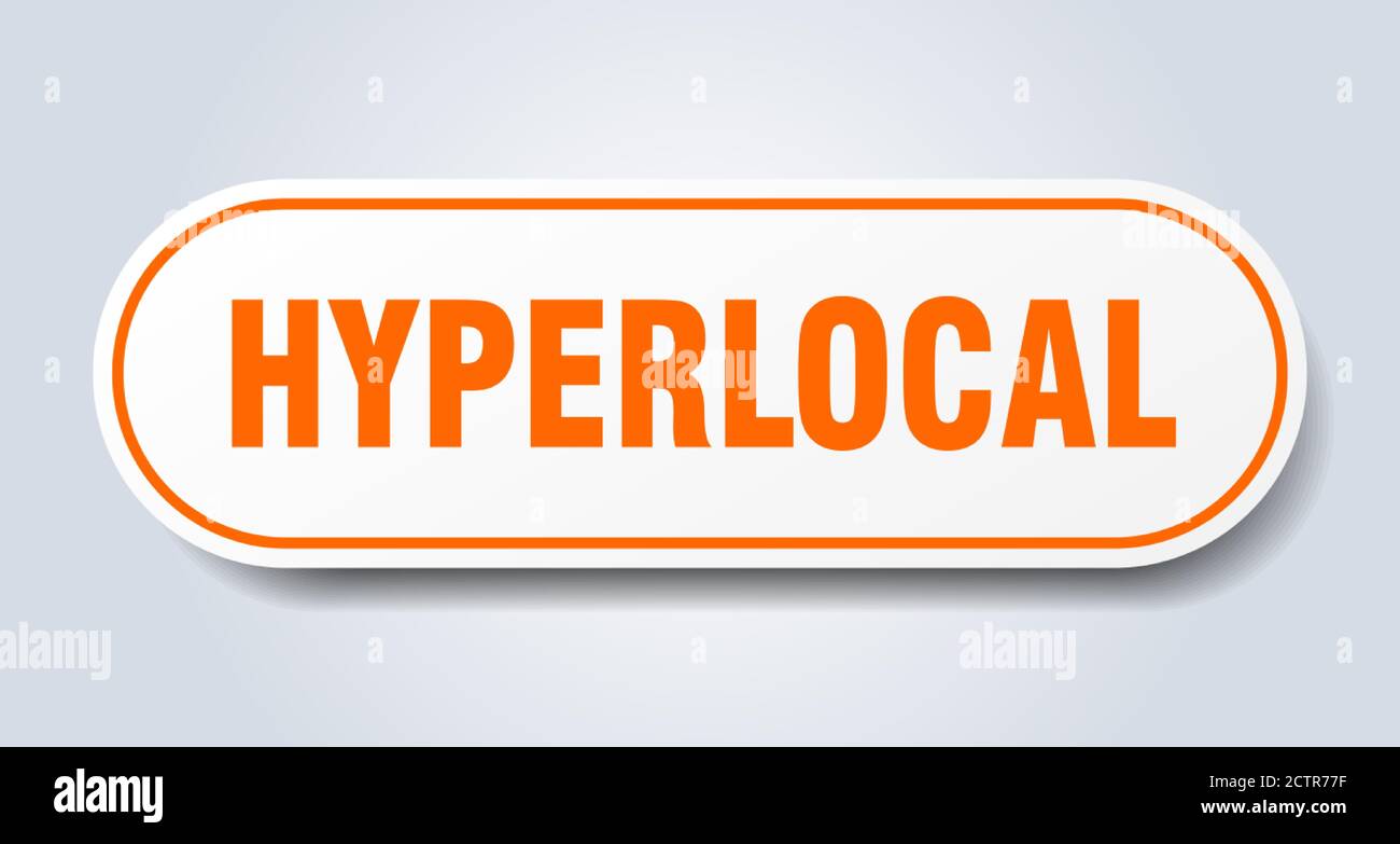 hyperlocal sign. rounded isolated sticker. white button Stock Vector ...