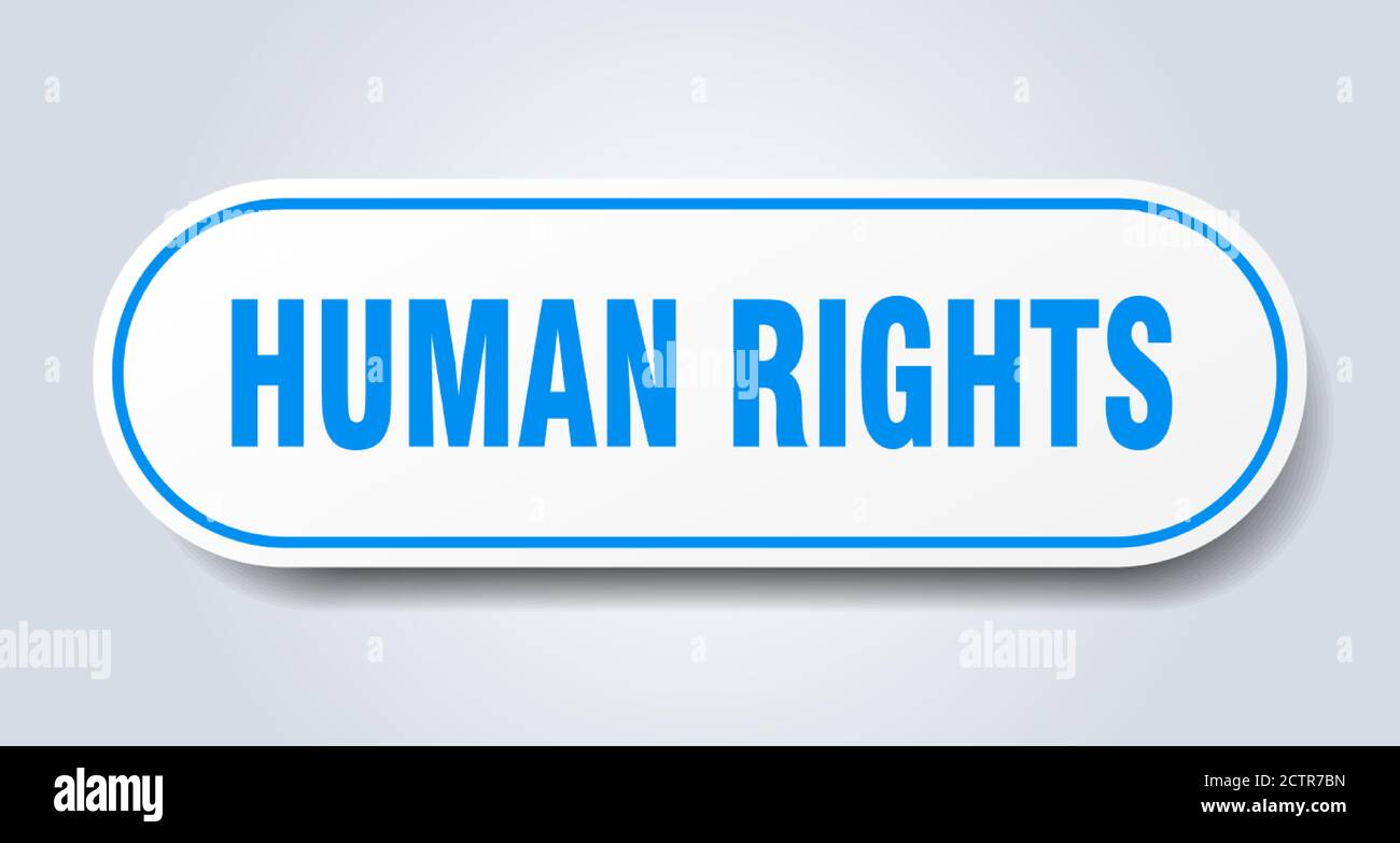 human rights sign. rounded isolated sticker. white button Stock Vector ...