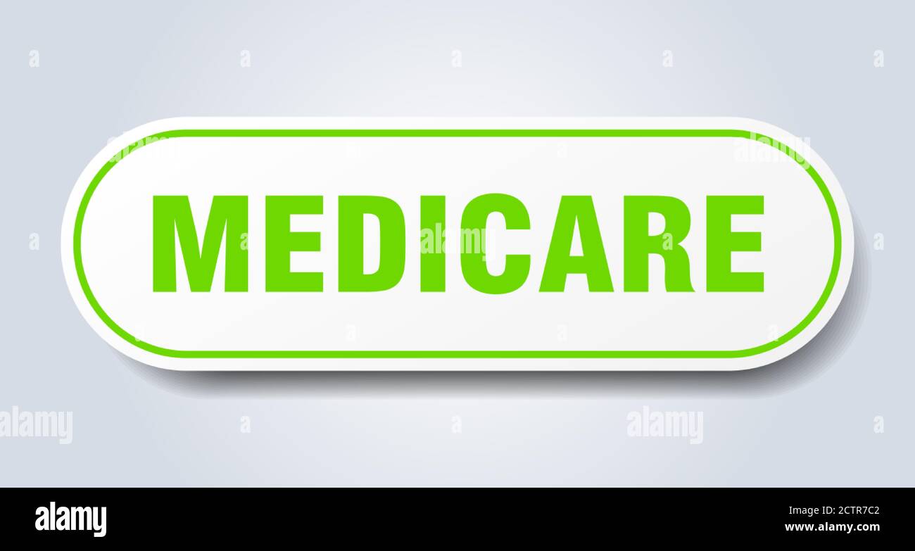 medicare sign. rounded isolated sticker. white button Stock Vector ...