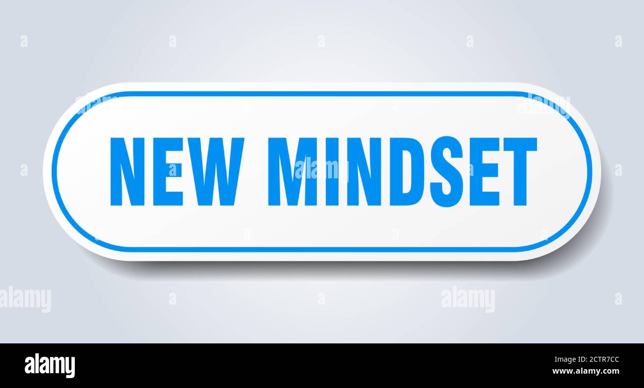 new mindset sign. rounded isolated sticker. white button Stock Vector ...