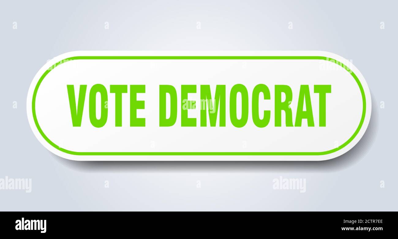 vote democrat sign. rounded isolated sticker. white button Stock Vector ...