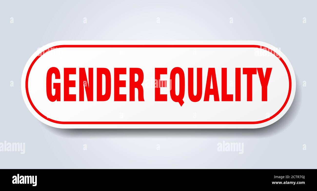 gender equality sign. rounded isolated sticker. white button Stock ...