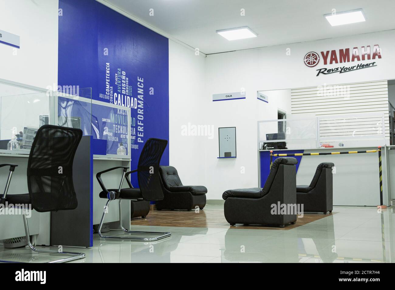 Lima, Peru - September 22, 2020: Motorcycles in the showroom Yamaha ...