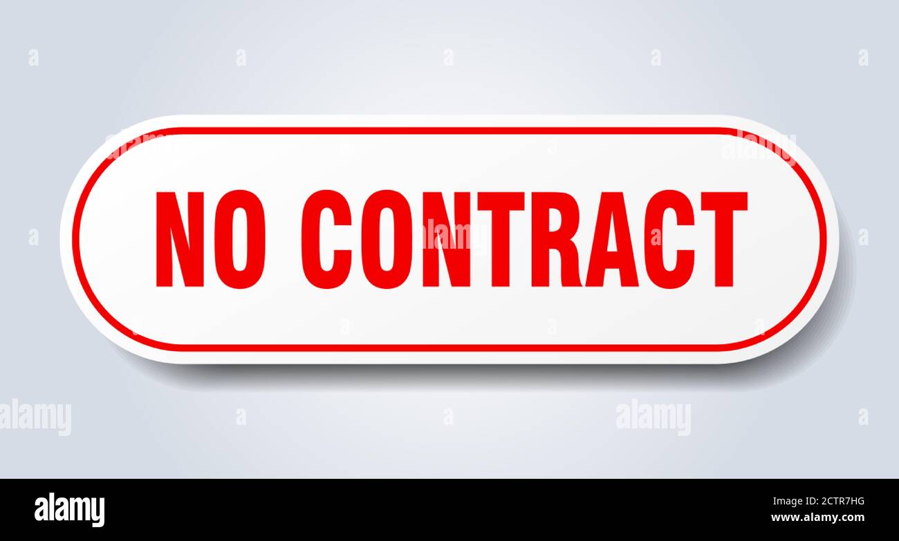 no contract sign. rounded isolated sticker. white button Stock Vector ...