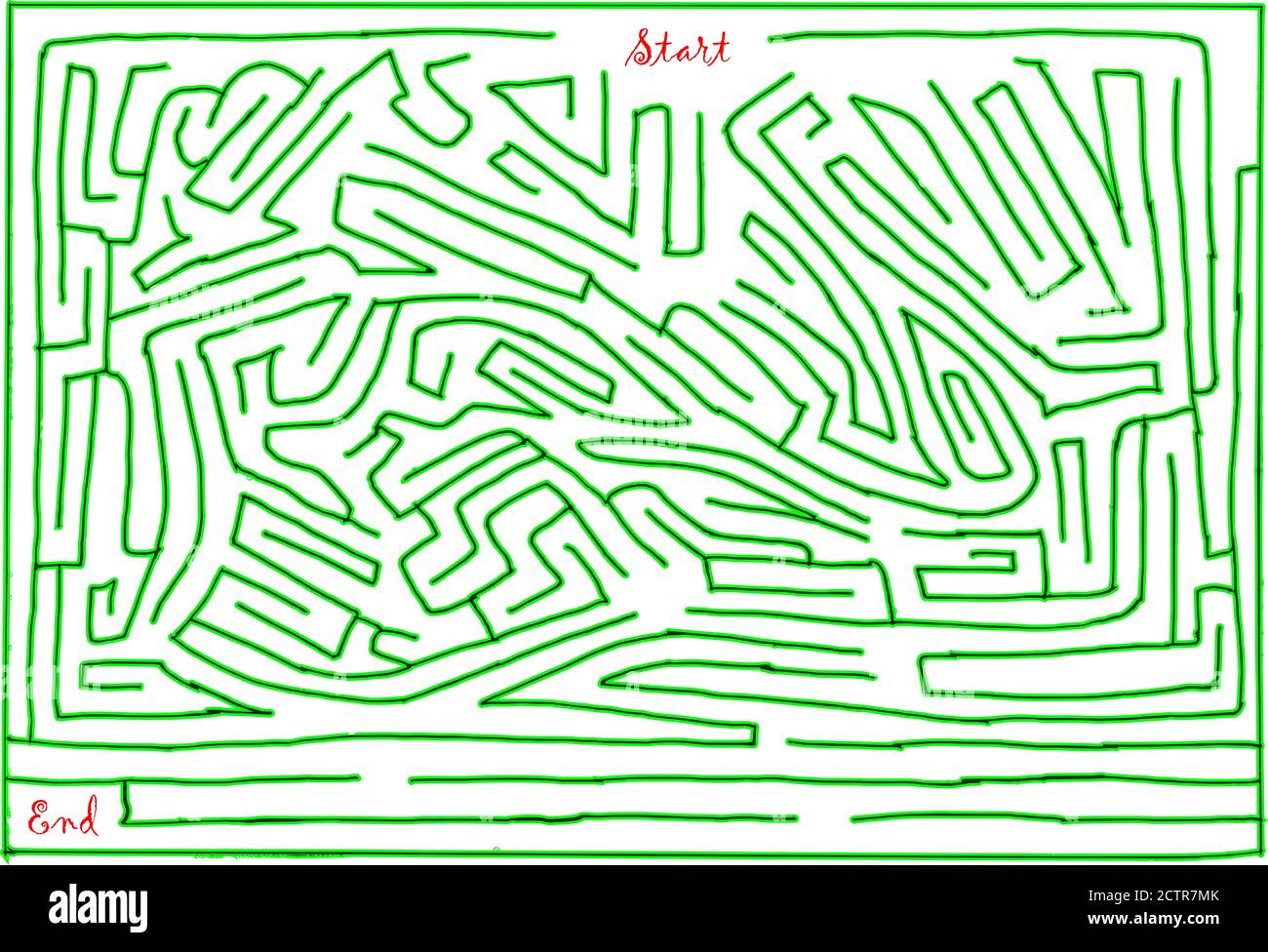 Maze number twelve, hand made graphic of medium difficulty. Artistic ...