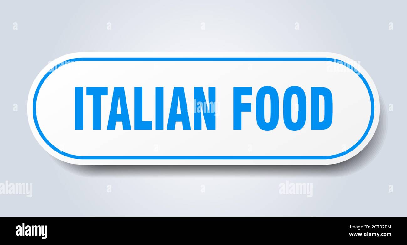 italian food sign. rounded isolated sticker. white button Stock Vector ...