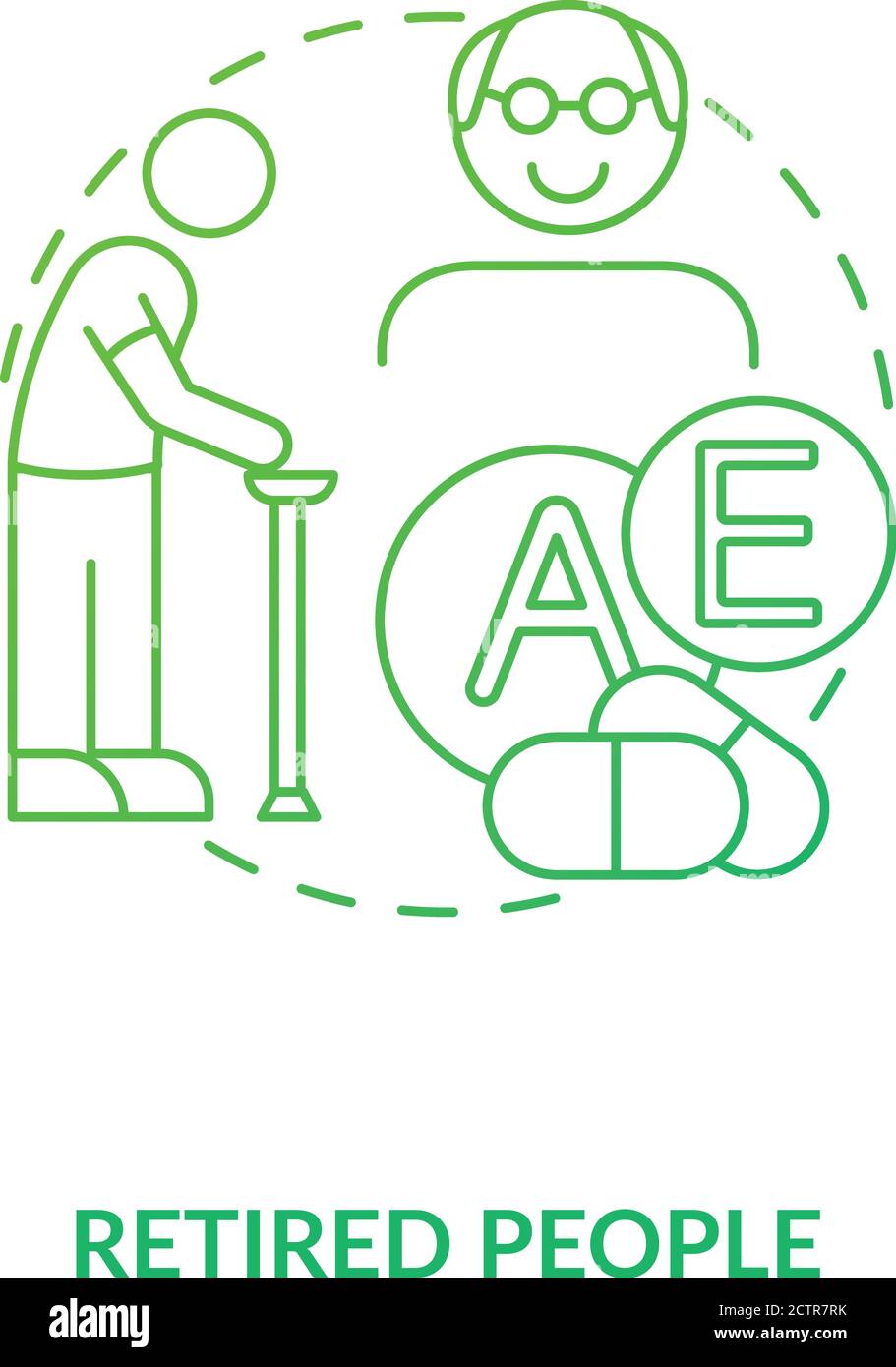 Retired people concept icon Stock Vector Image & Art - Alamy