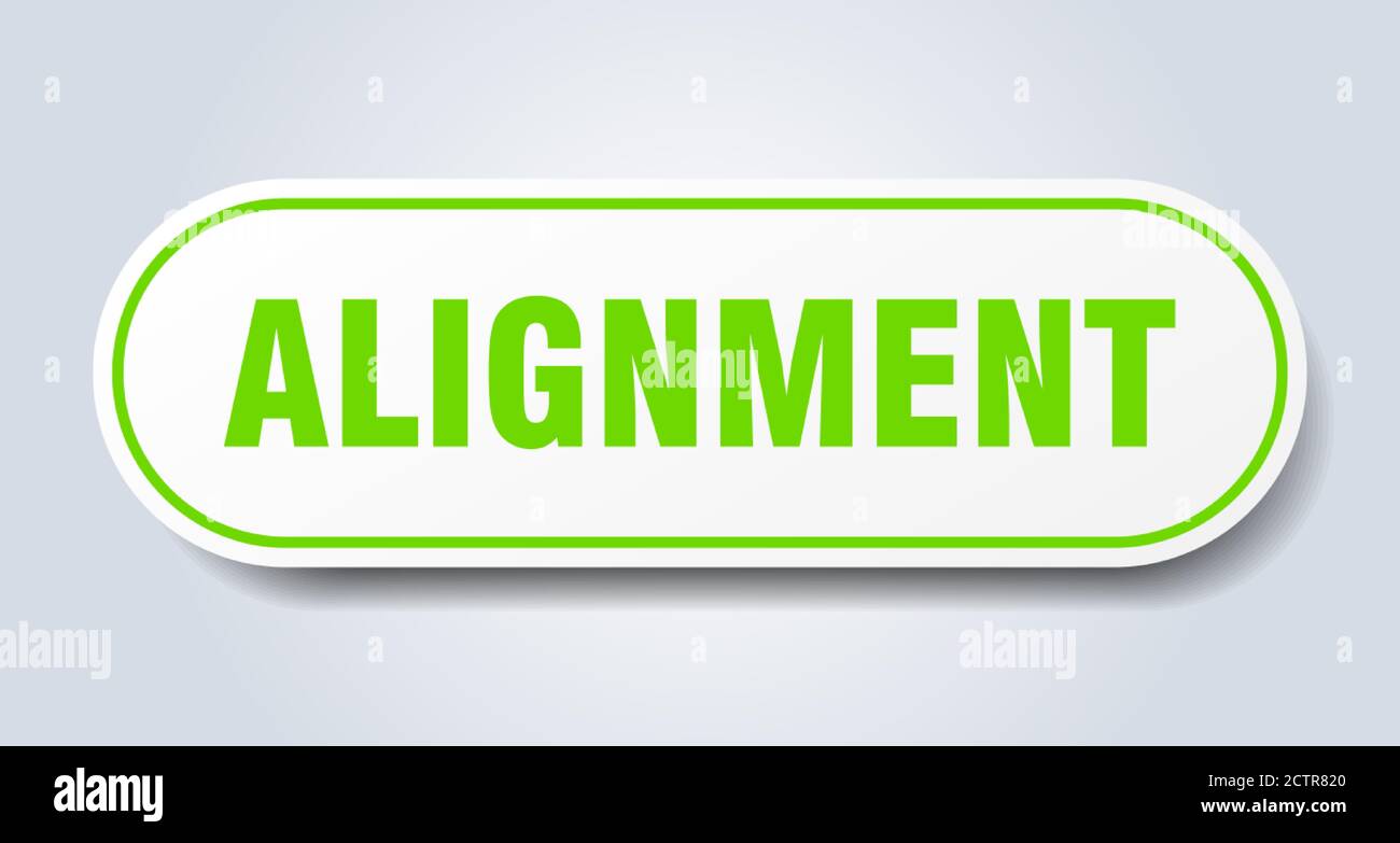 alignment sign. rounded isolated sticker. white button Stock Vector ...