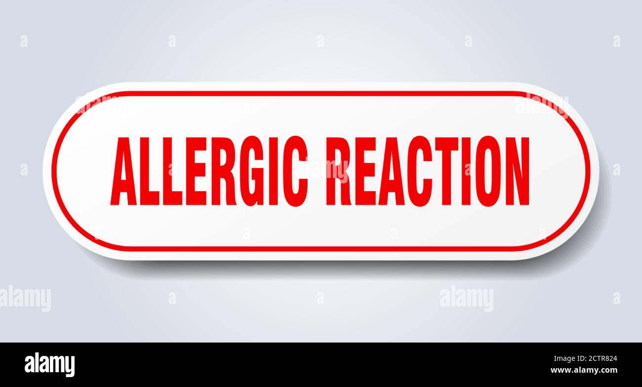 allergic reaction sign. rounded isolated sticker. white button Stock ...