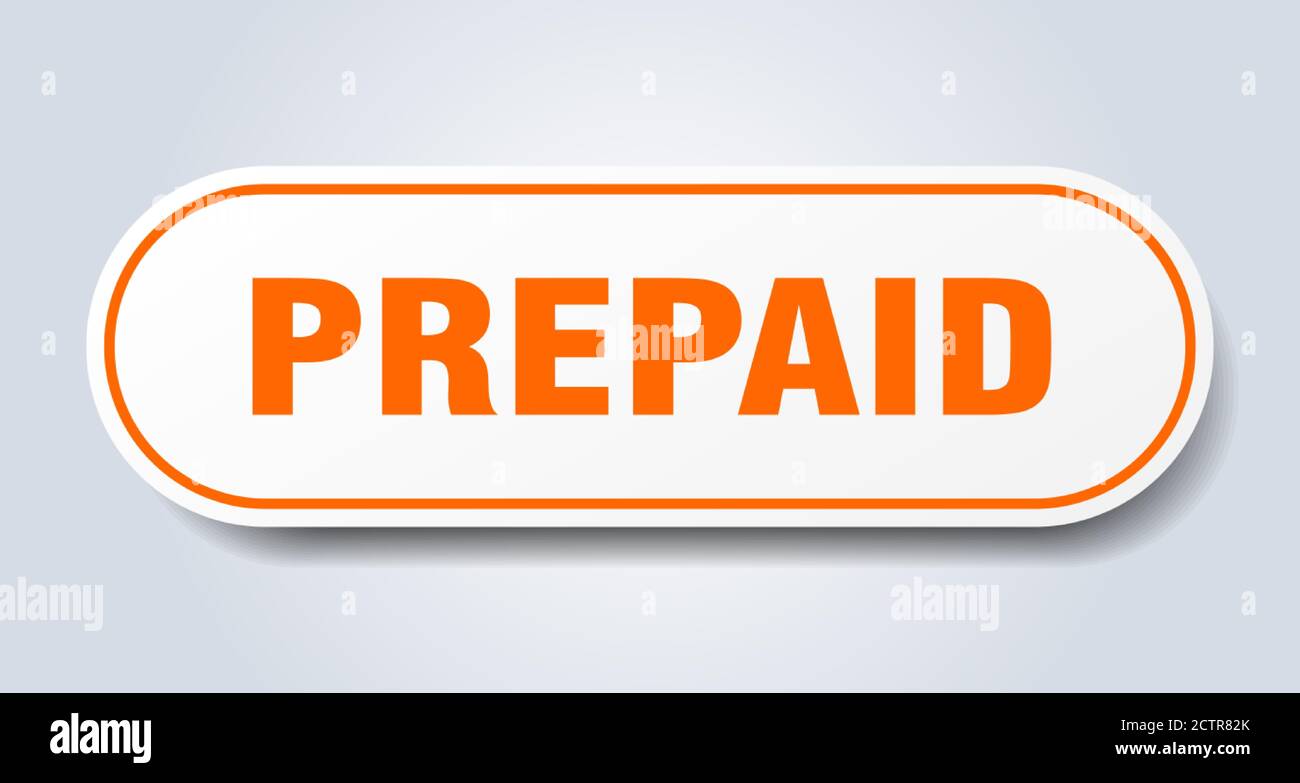 prepaid sign. rounded isolated sticker. white button Stock Vector Image ...