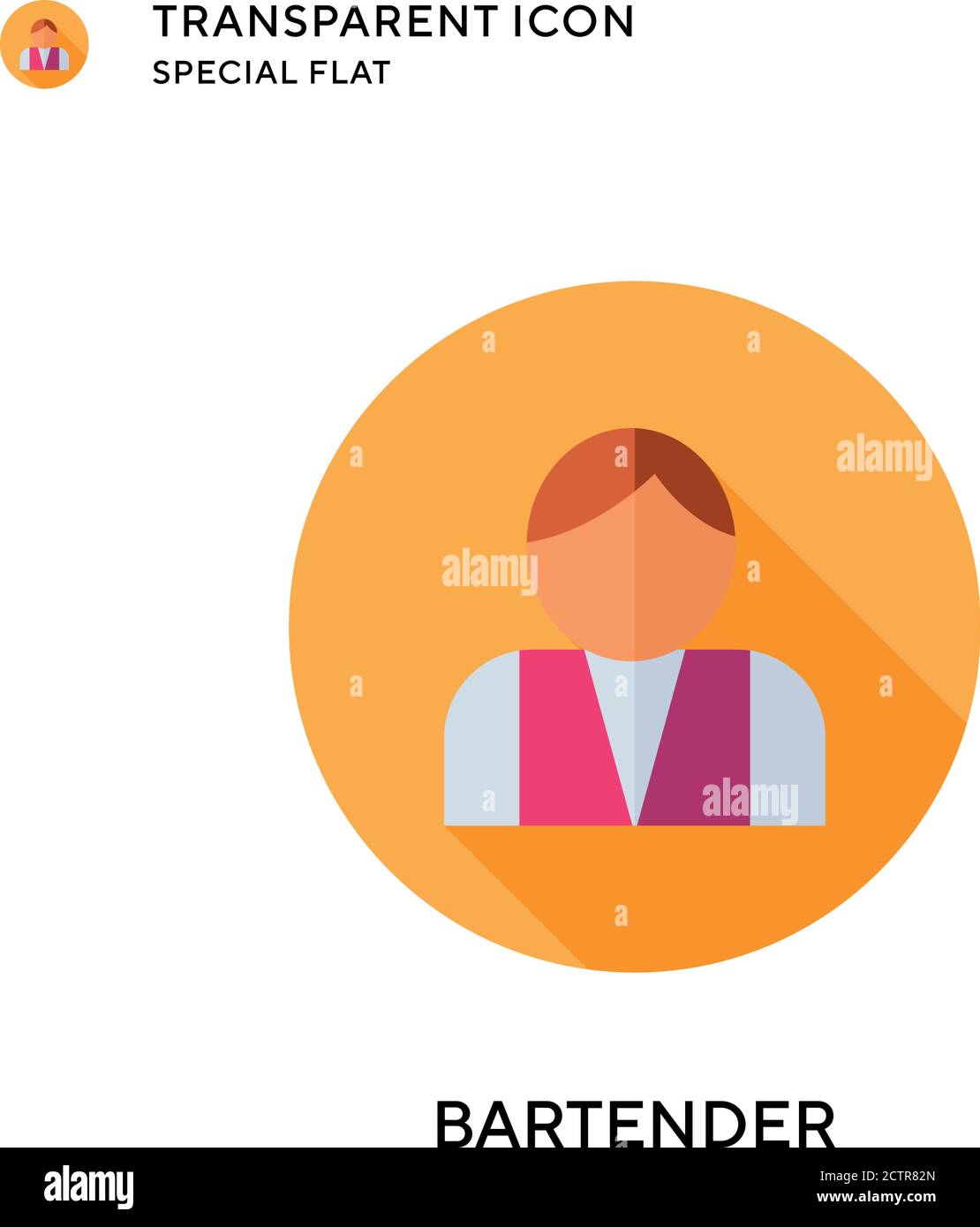 Bartender vector icon. Flat style illustration. EPS 10 vector Stock ...