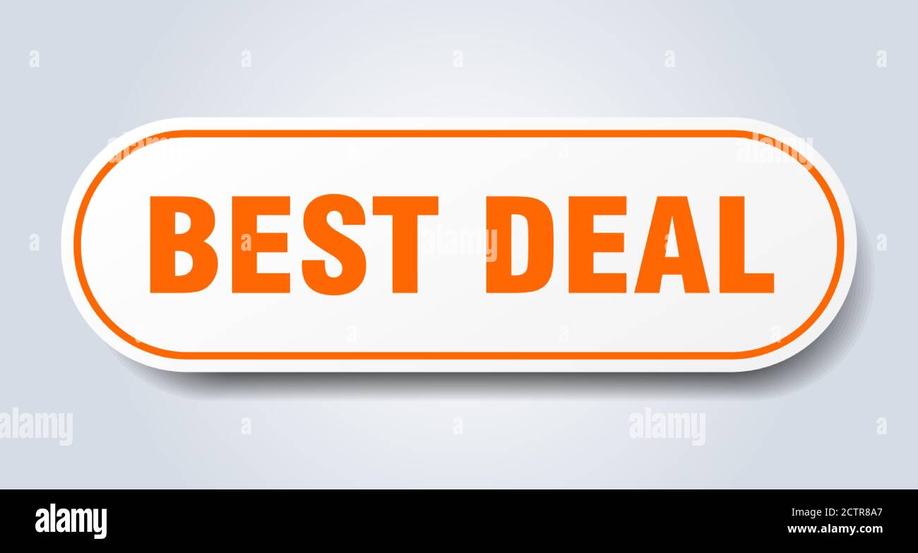 best deal sign. rounded isolated sticker. white button Stock Vector ...
