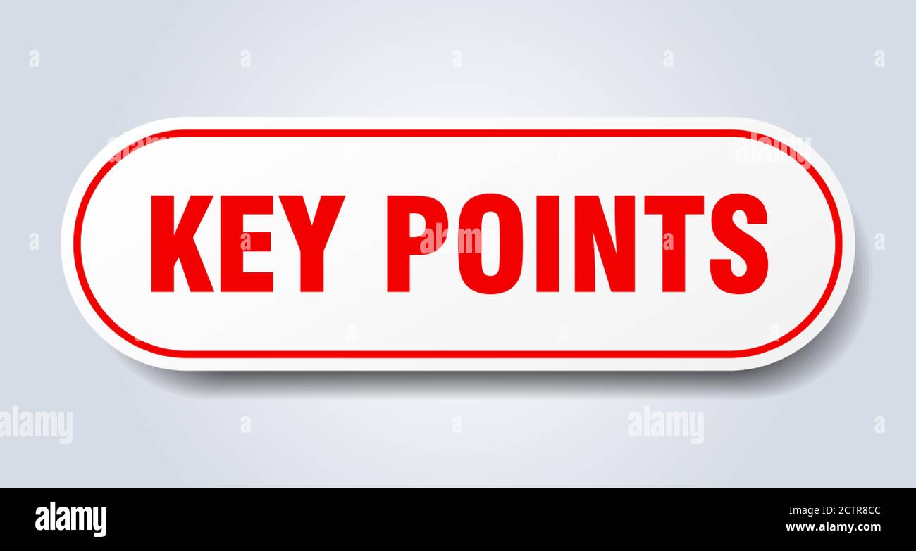 key points sign. rounded isolated sticker. white button Stock Vector ...