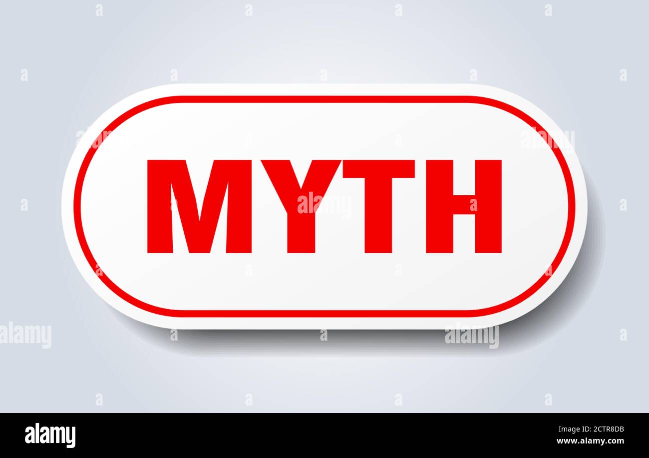 myth sign. rounded isolated sticker. white button Stock Vector Image ...