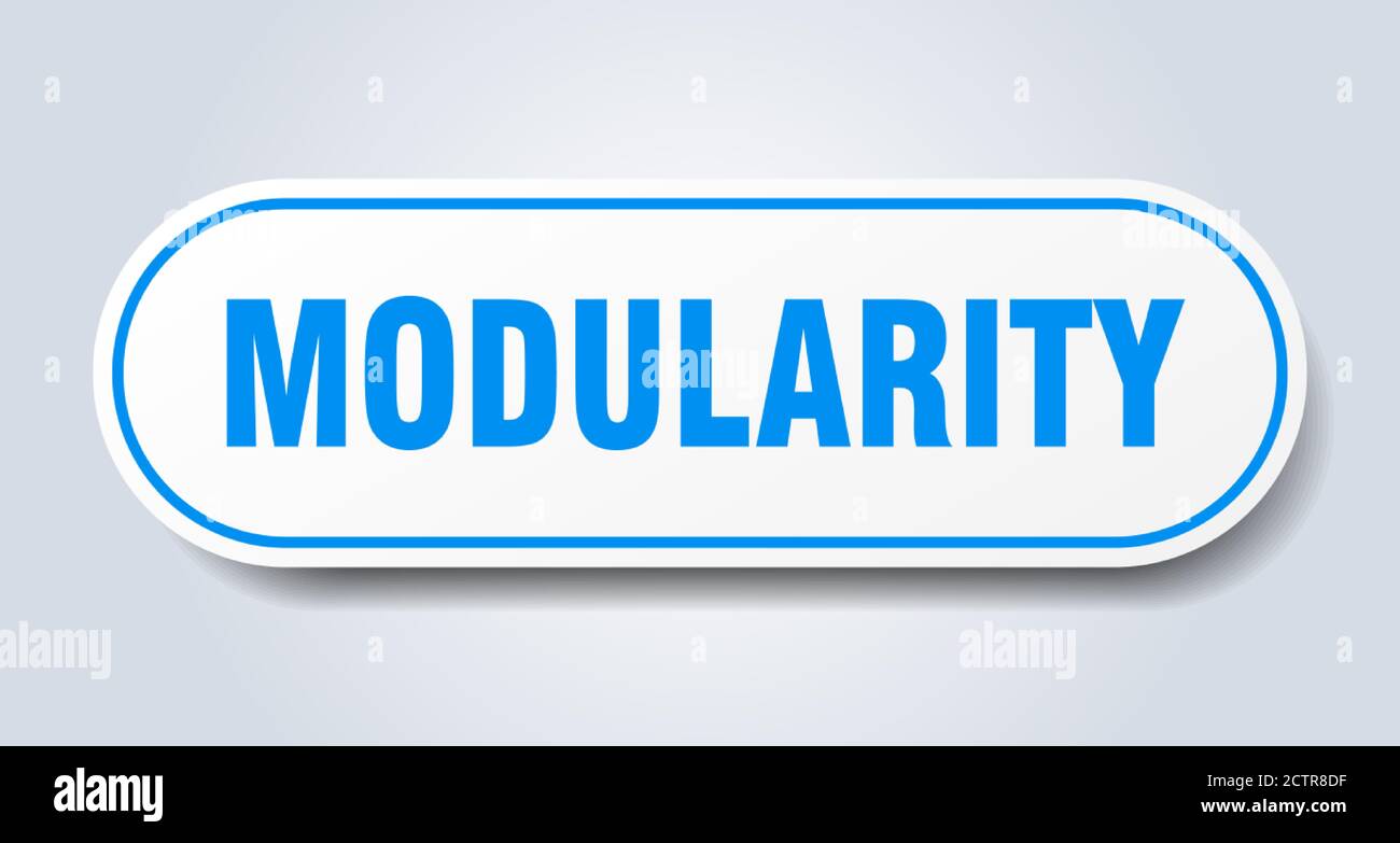 modularity sign. rounded isolated sticker. white button Stock Vector ...