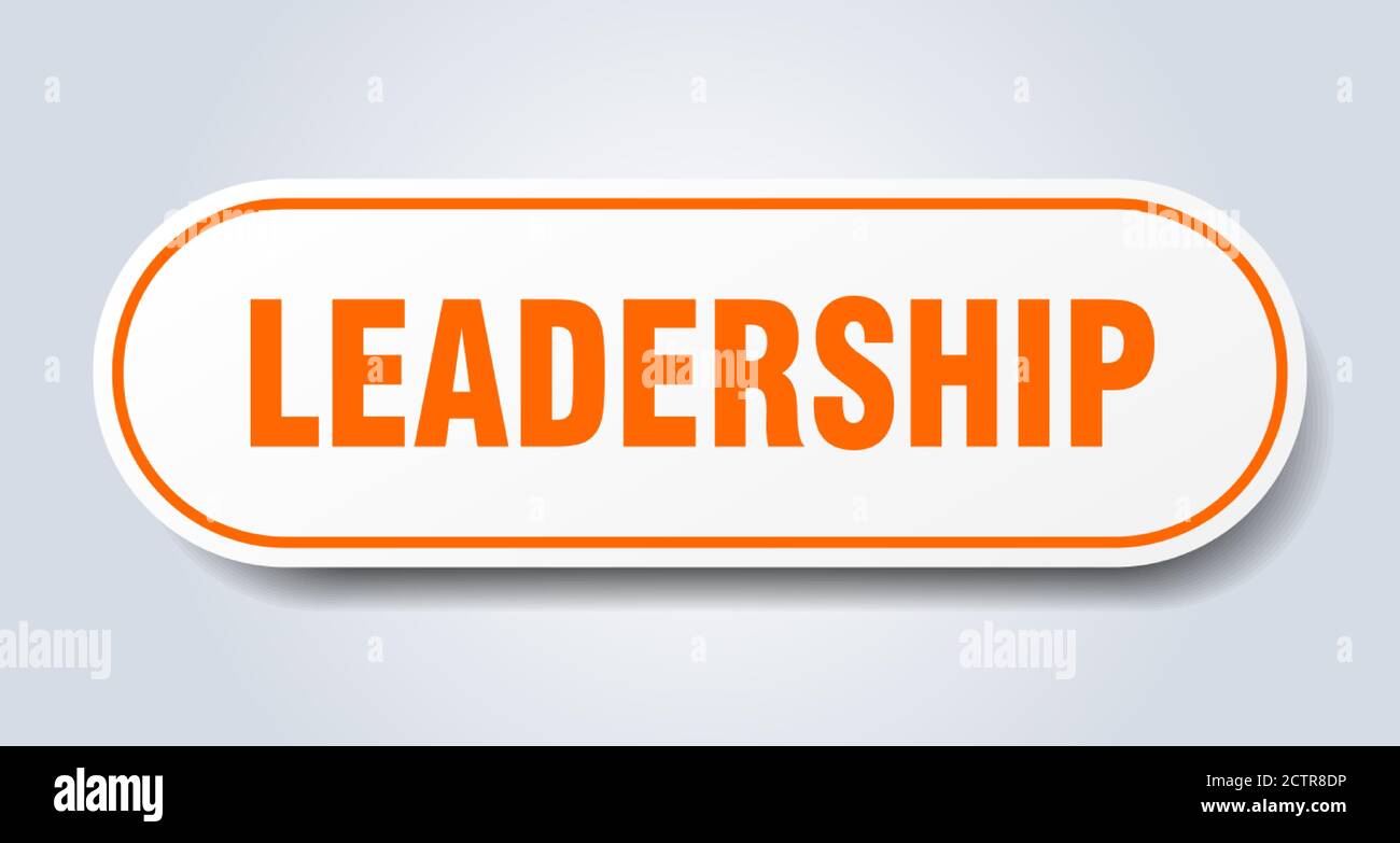 leadership sign. rounded isolated sticker. white button Stock Vector ...