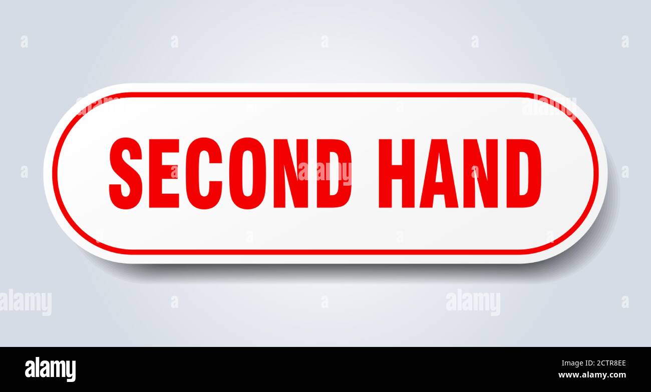 second hand sign. rounded isolated sticker. white button Stock Vector ...