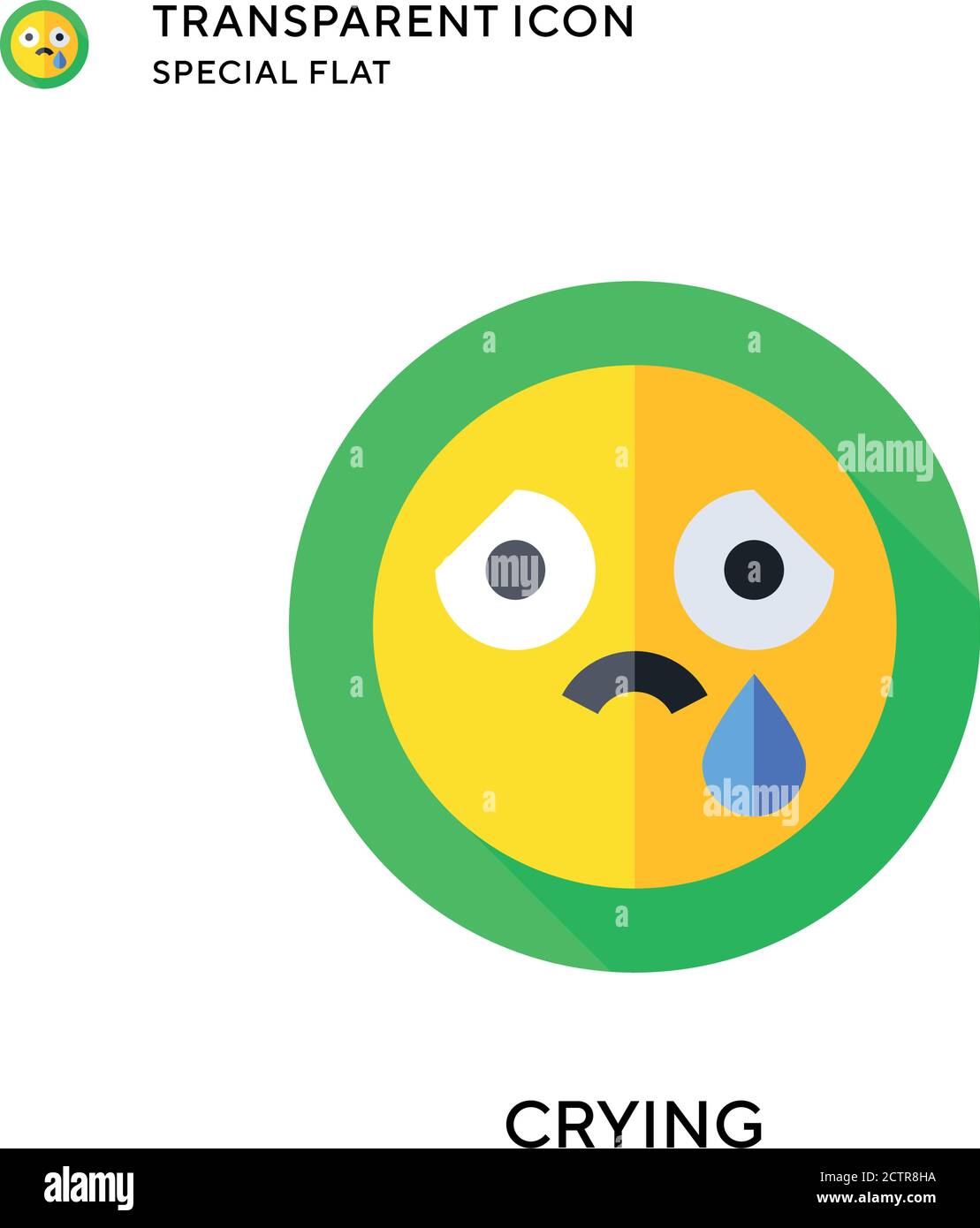 Crying vector icon. Flat style illustration. EPS 10 vector Stock Vector ...